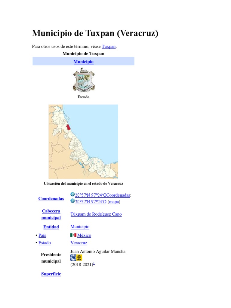 Ubicación y características de Tuxpan, Veracruz | PDF