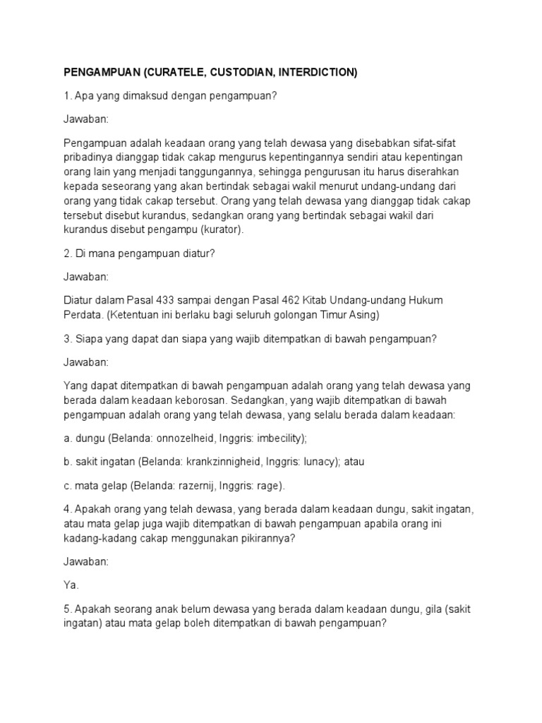 Dasar Hukum Pengampuan | PDF | Politik | Hukum