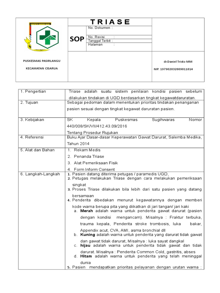 7.2.3.1. Sop Triase | PDF