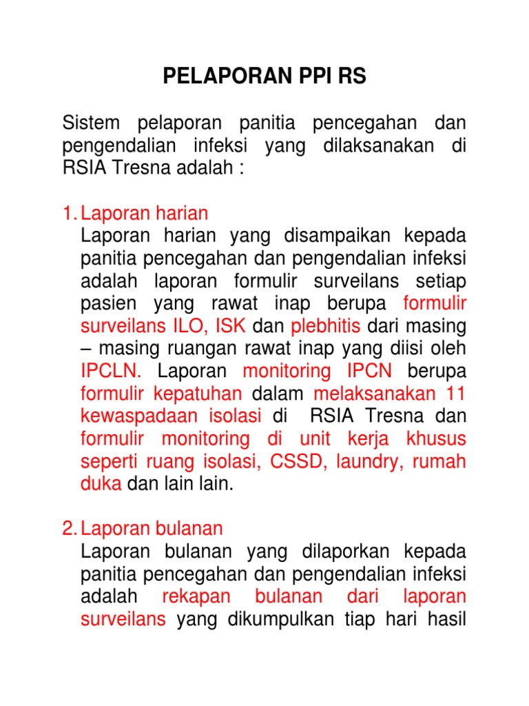 Pelaporan Ppi Rs | PDF