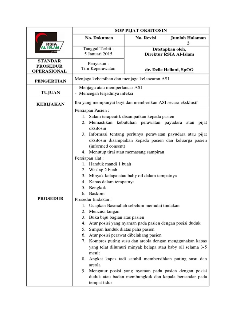 Sop Pijat Oksitosin | PDF