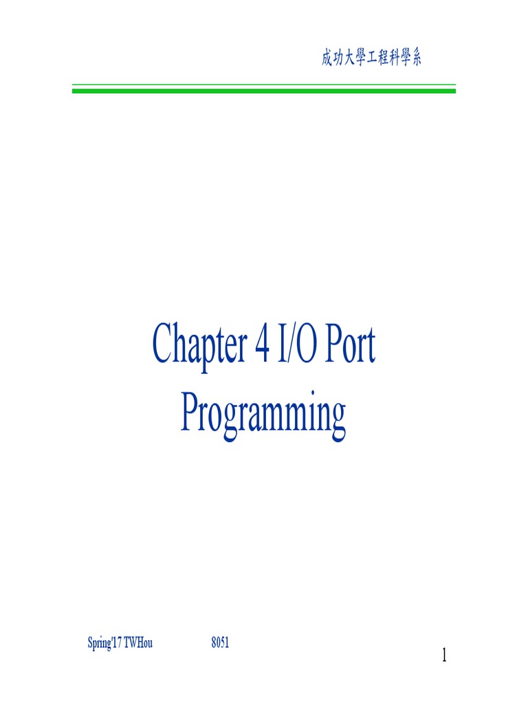 8051 Microcontroller I/O Programming Guide | PDF | Input/Output ...