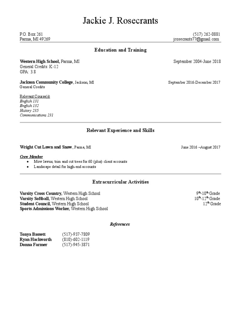 2017 Resume Jackie | PDF