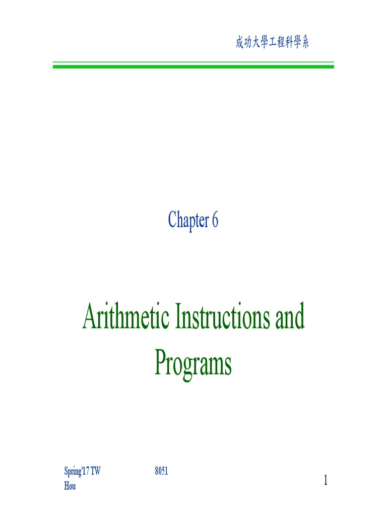 8051 Arithmetic Instructions Guide | PDF | Binary Coded Decimal | Subtraction