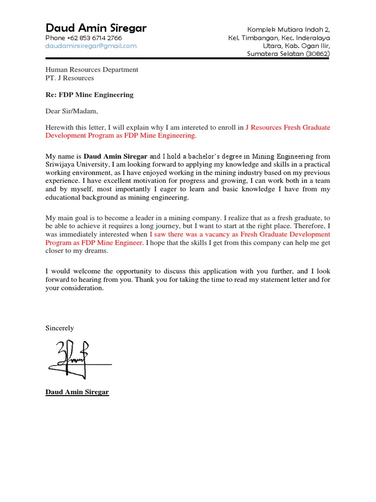 Expression of Interest Letter | PDF