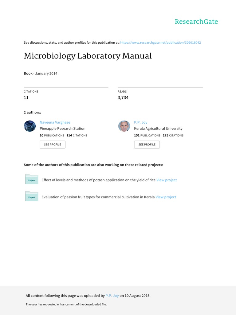 Microbiology Lab Manual | PDF | Sterilization (Microbiology) | Growth ...