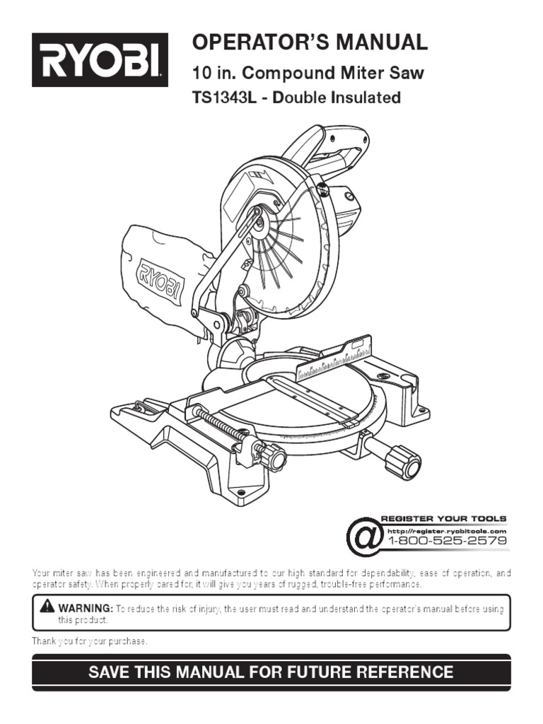 Operator'S Manual: 10 In. Compound Miter Saw | PDF | Insulator ...