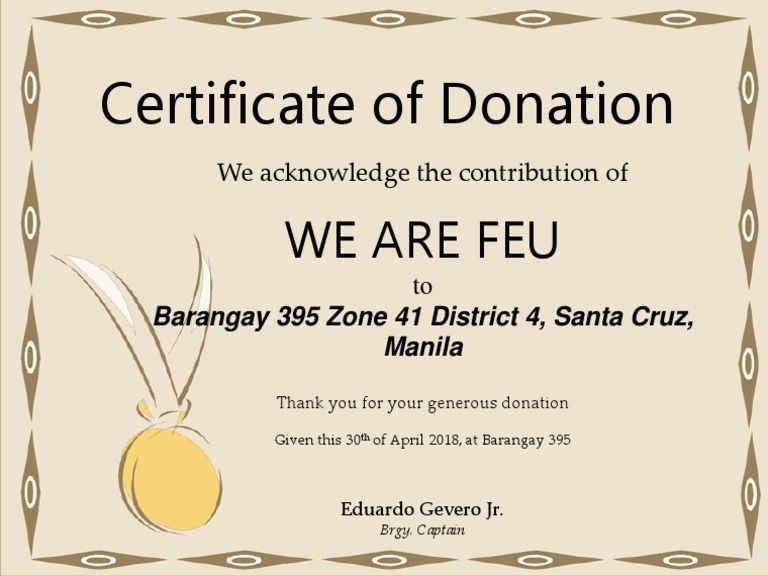 FEU Certificate | PDF