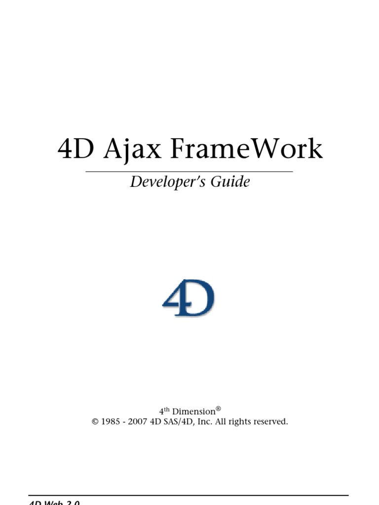 4d Ajax Framework Developer Guide Pdf Data Type Ajax Programming