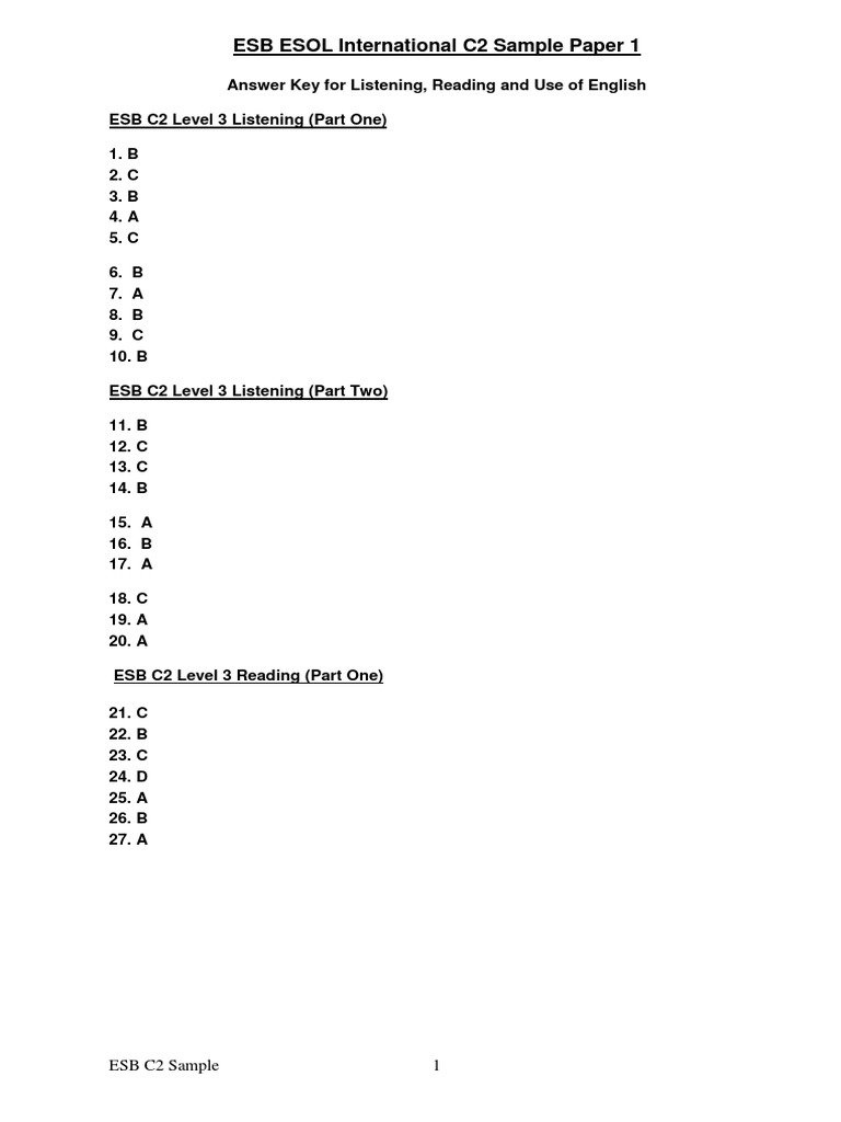 ESB C2 Sample 1 | PDF | Standardized Tests | Qualifications