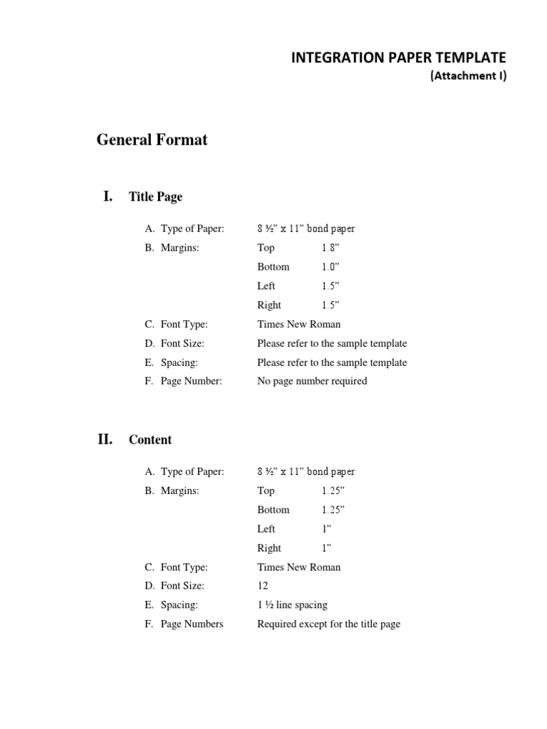 Integration Paper Template Guide | PDF | Times New Roman | Behavior ...
