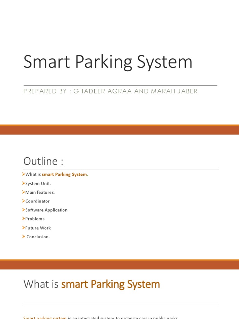 Smart Parking System: Prepared By: Ghadeer Aqraa and Marah Jaber | PDF ...