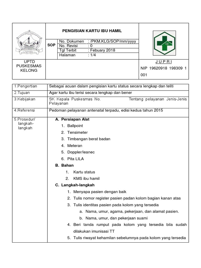 Pengisian Kartu Ibu Hamil | PDF