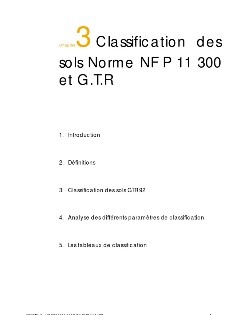 Classification Des Sols GTR | PDF | Sciences de la terre | Matériaux ...