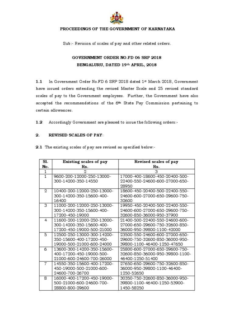 KCS (Revised Pay) Rules, 2018 (Eng) Final | PDF | Economies | Government