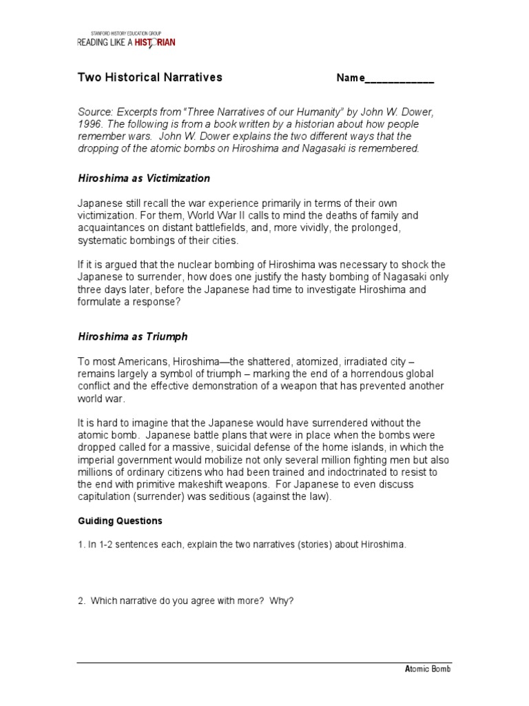 Wwii Atomic Bomb Lesson Plan | PDF | Hiroshima | Atomic Bombings Of ...