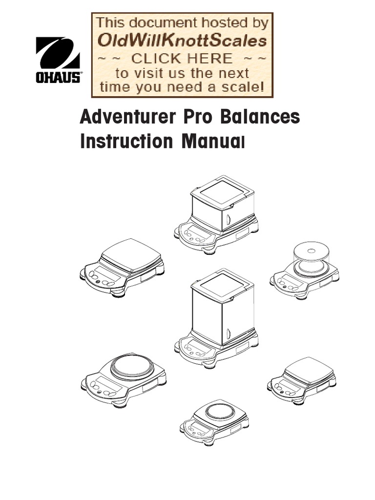 Adventurer Pro Manual | PDF | Weight | Weighing Scale