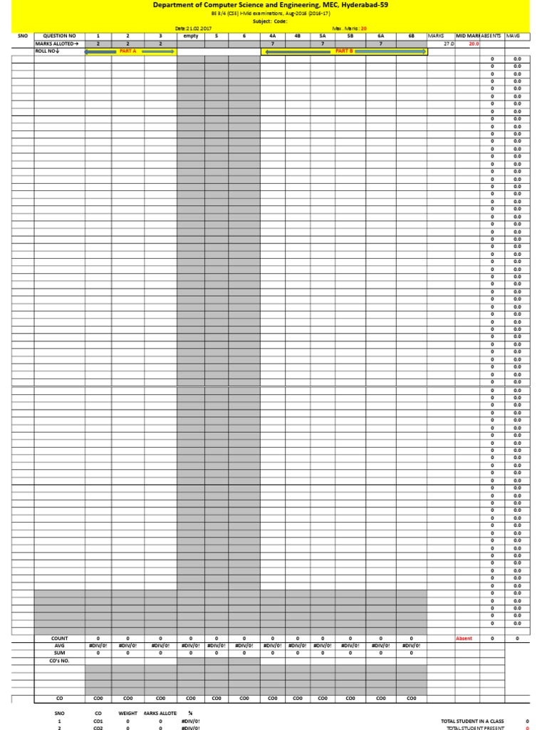 Co Attainment Sheet For (Non CBCS) Eee | PDF | Discrete Mathematics ...