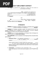 Project Based Employment Contract | PDF | Working Time | Employment