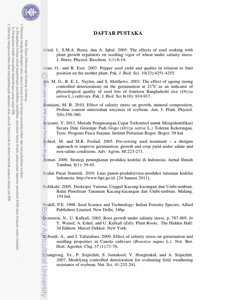 Daftar Pustaka | PDF | Seed | Rice