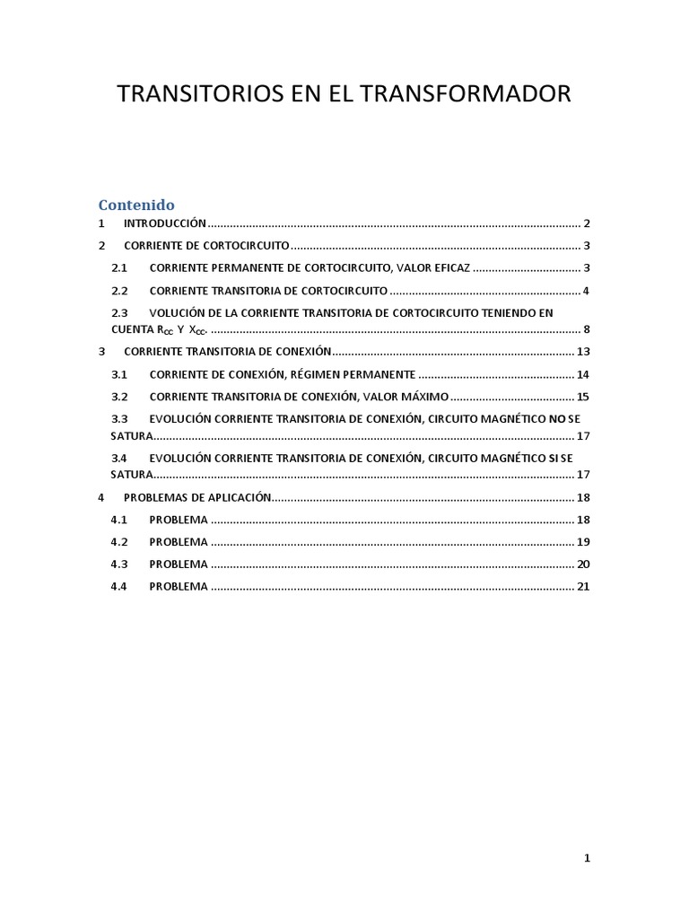 Corriente Transitoria en Transformadores | PDF | Transformador | Ecuaciones