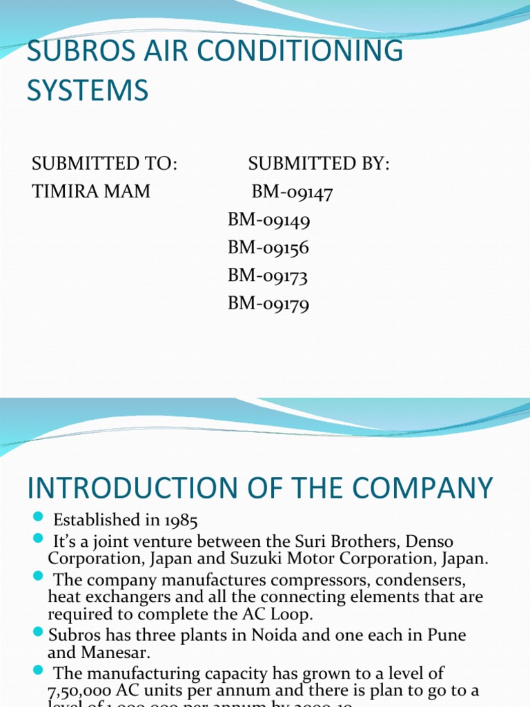 Subros Air Conditioning Systems | PDF