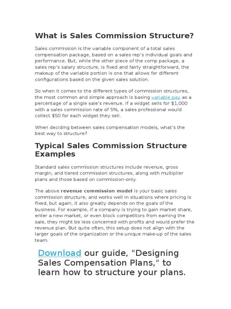 Sales Commission Types | PDF | Real Estate Broker | Sales