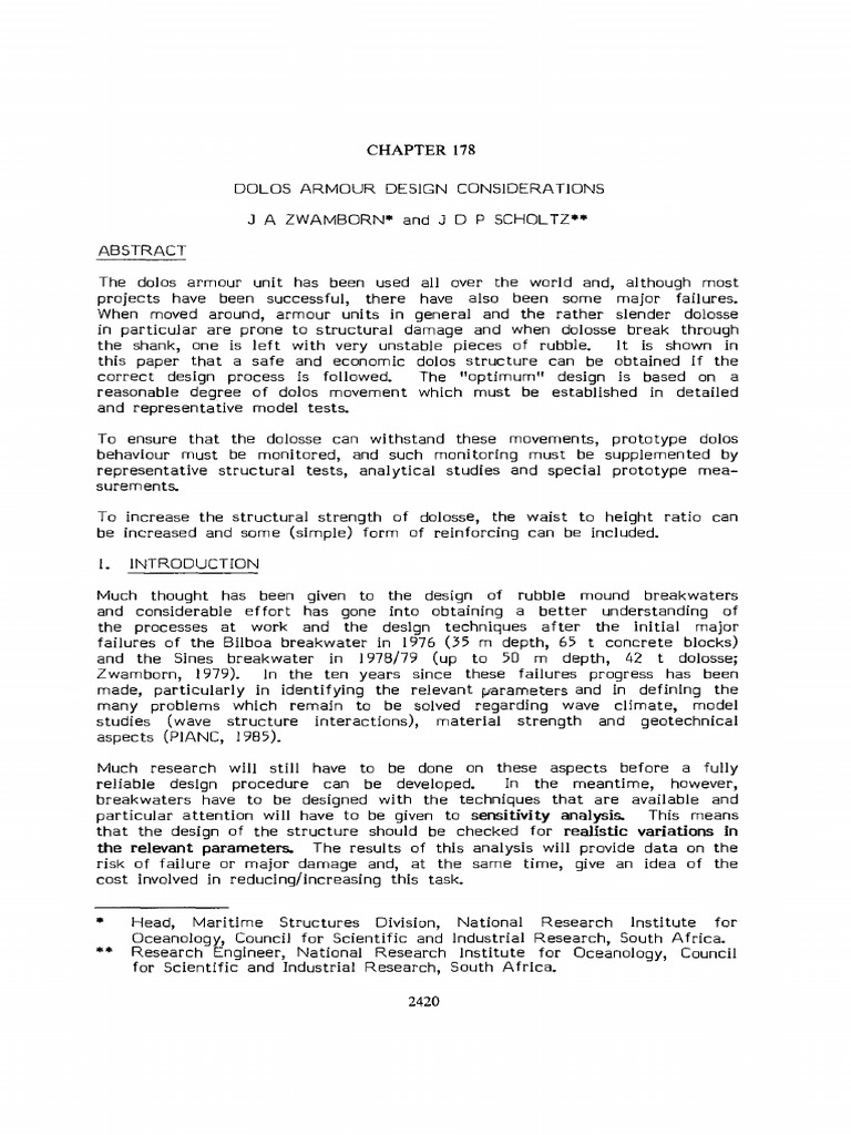 Dolos Armour Design Insights | PDF | Fatigue (Material) | Strength Of Materials
