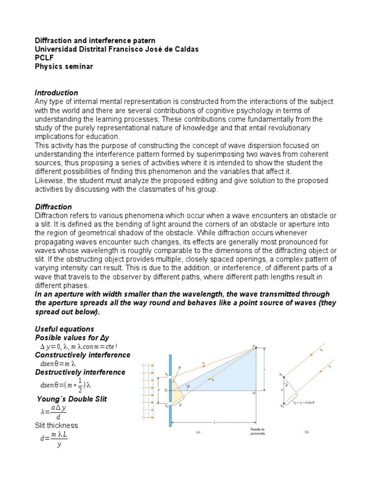 Physics Seminar | PDF | Diffraction | Interference (Wave Propagation)