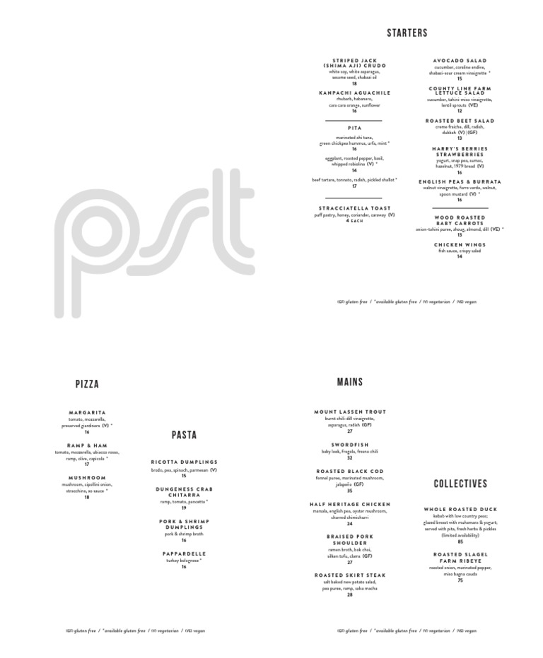 PST Dinner Menu | PDF