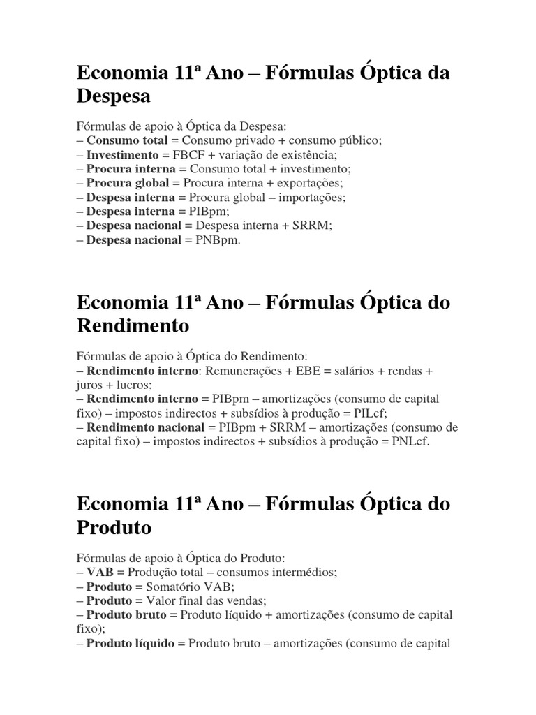 Formulas PIB | PDF