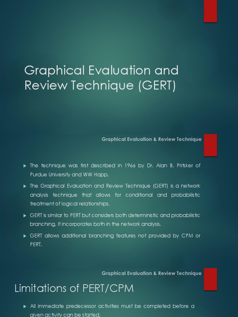 Graphical Evaluation And Review Technique GERT 