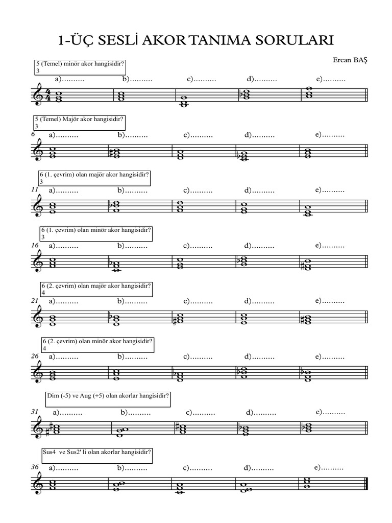 1-Akor Soruları - Full Score | PDF