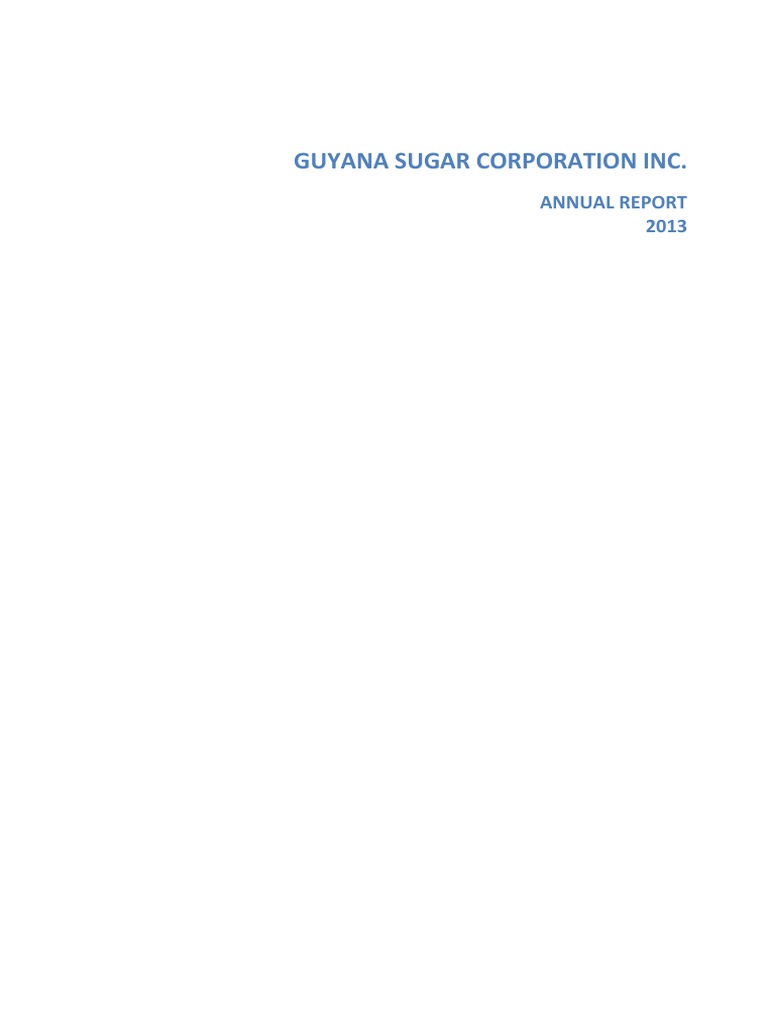 Annual Report Guysuco 2013 | PDF | Internal Control | Board Of Directors