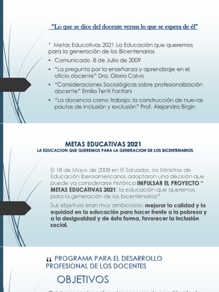 Metas Educativas 2021 | PDF | Maestros | Evaluación
