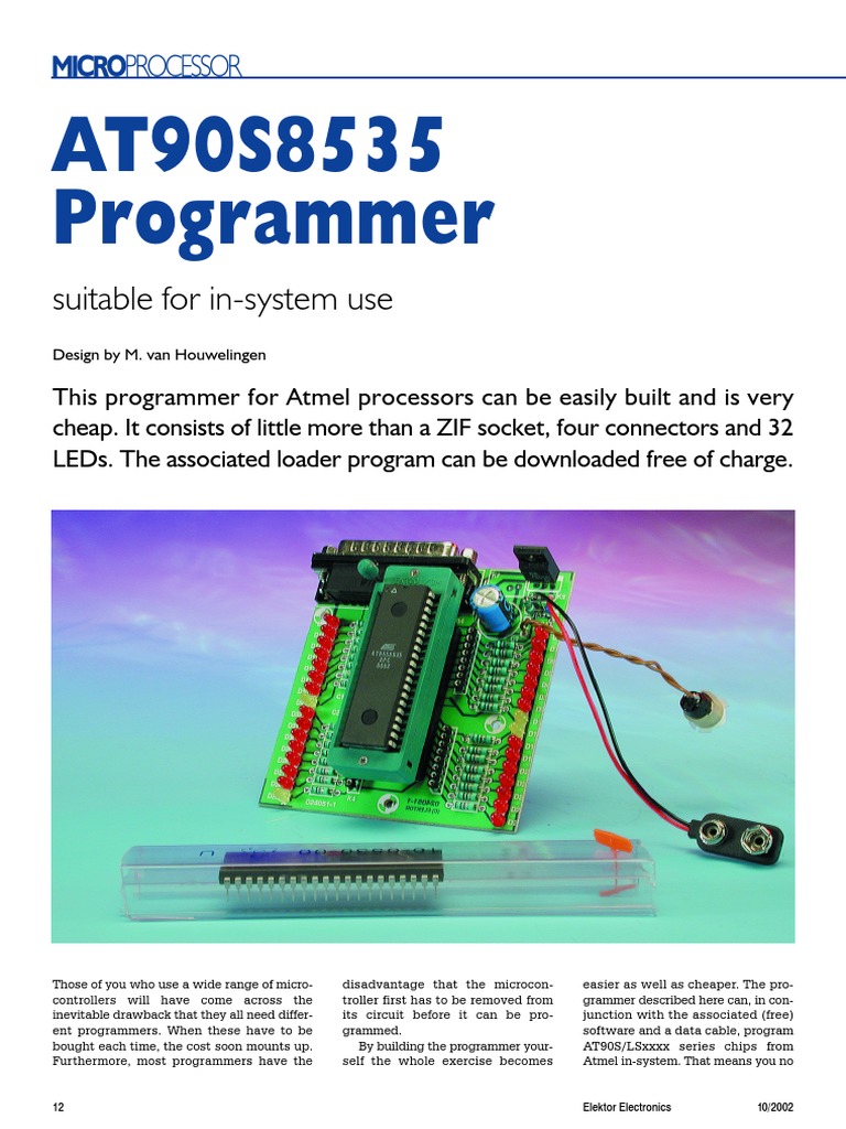 AT90S8535 Programmer: Suitable For In-System Use | PDF | Electronic Circuits | Microcontroller