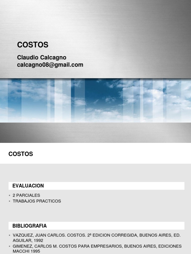 Costos 1 | PDF | Costo | Contabilidad