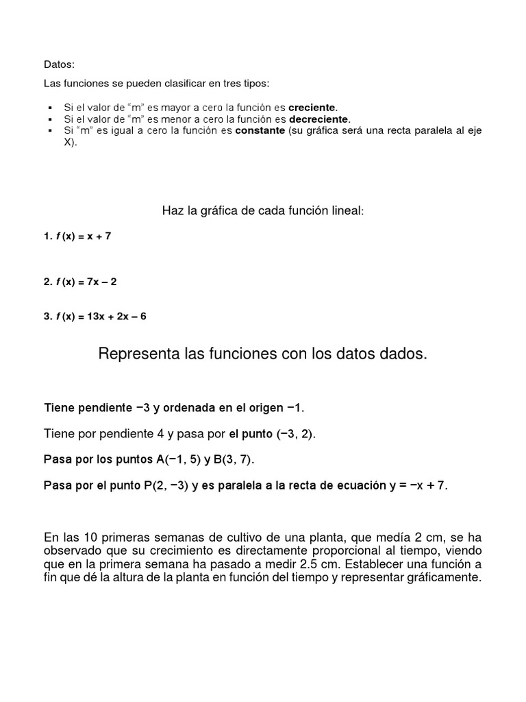 Ejercicios Precalculo | PDF | Pendiente | Línea (geometría)