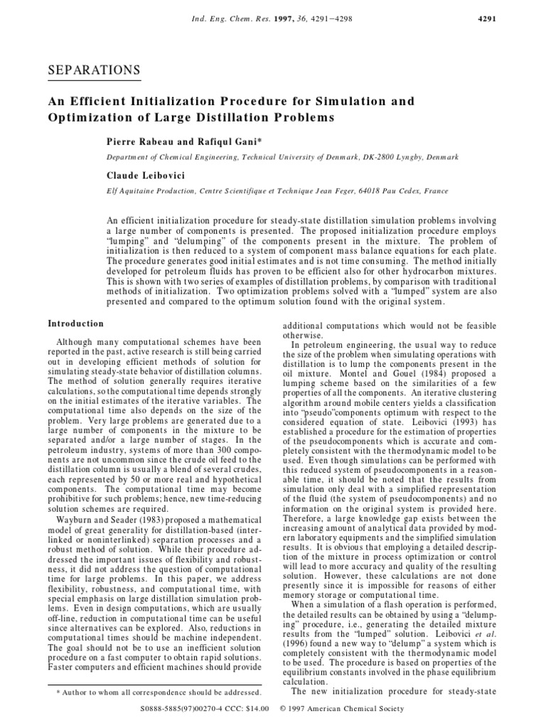 Lumping and Delumping Procedure PDF | PDF | Distillation | Mathematical ...