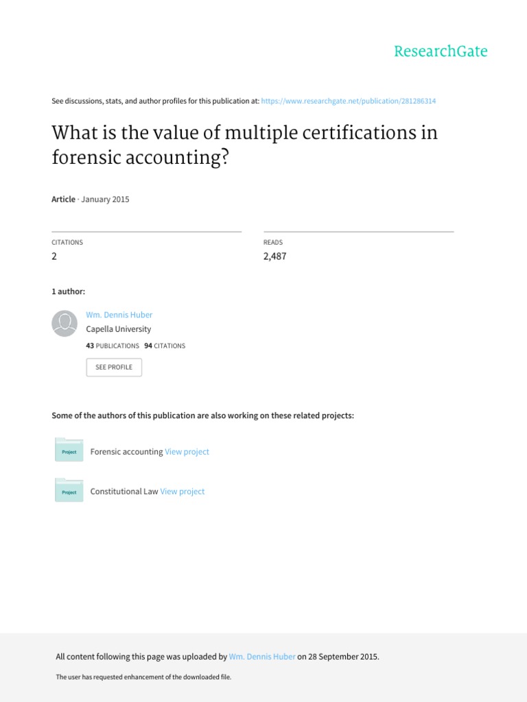 Forensic Accounting Certifications | PDF | Certified Public Accountant ...
