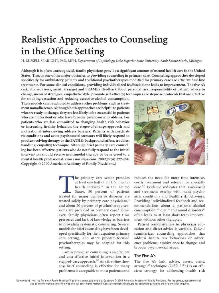 Counselling Approaches in Office Settings | PDF | Alcoholism ...