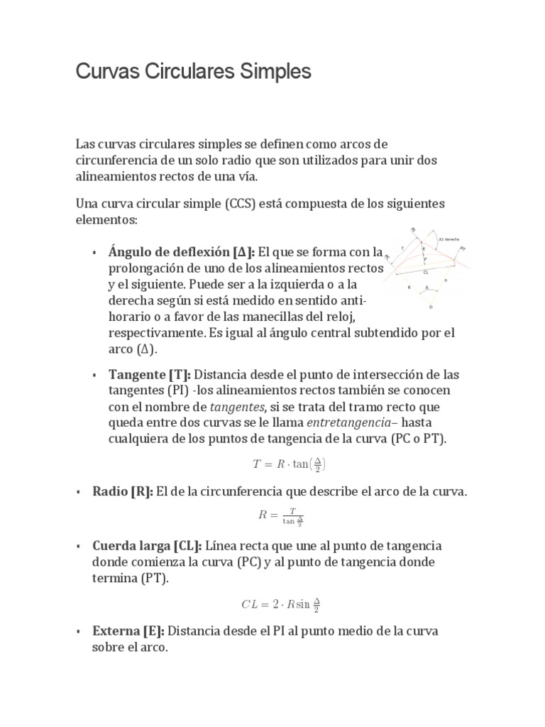 Curvas Circulares Simples | PDF | Azimut | Campo magnético