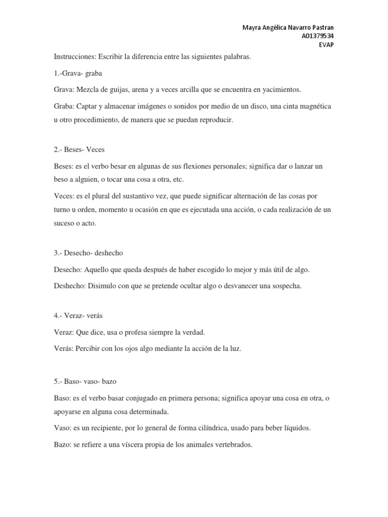 Tarea de Ortografia | PDF | Verbo | Tipología Lingüística