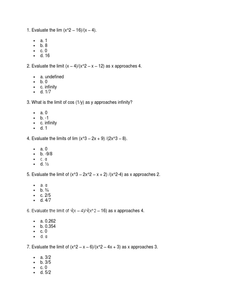 Math MCQ | PDF | Tangent | Slope