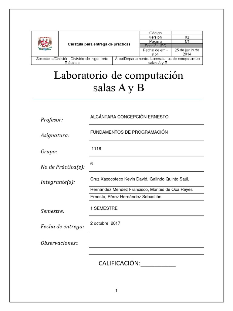 Reporte Práctica6 | PDF | Lenguaje de programación | Programa de computadora