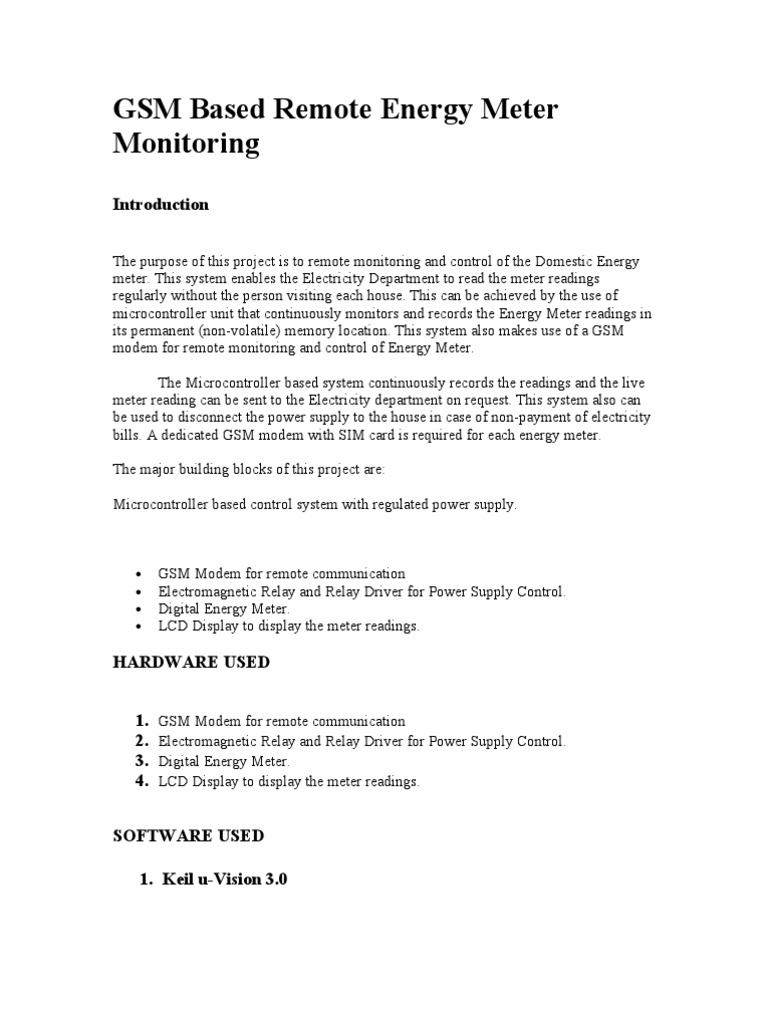 SMS Based Energy Meter Monitoring | PDF | Microcontroller | Flash Memory