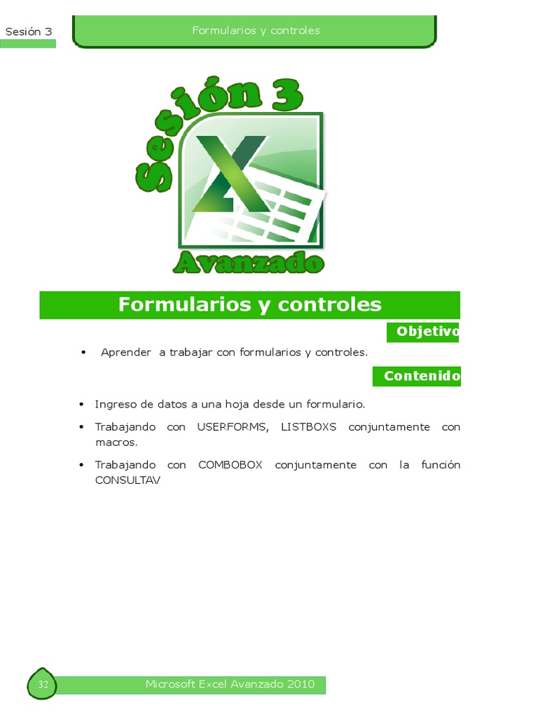 Formularios y Controles en Excel 2010 | PDF | Microsoft Excel | Tabla ...