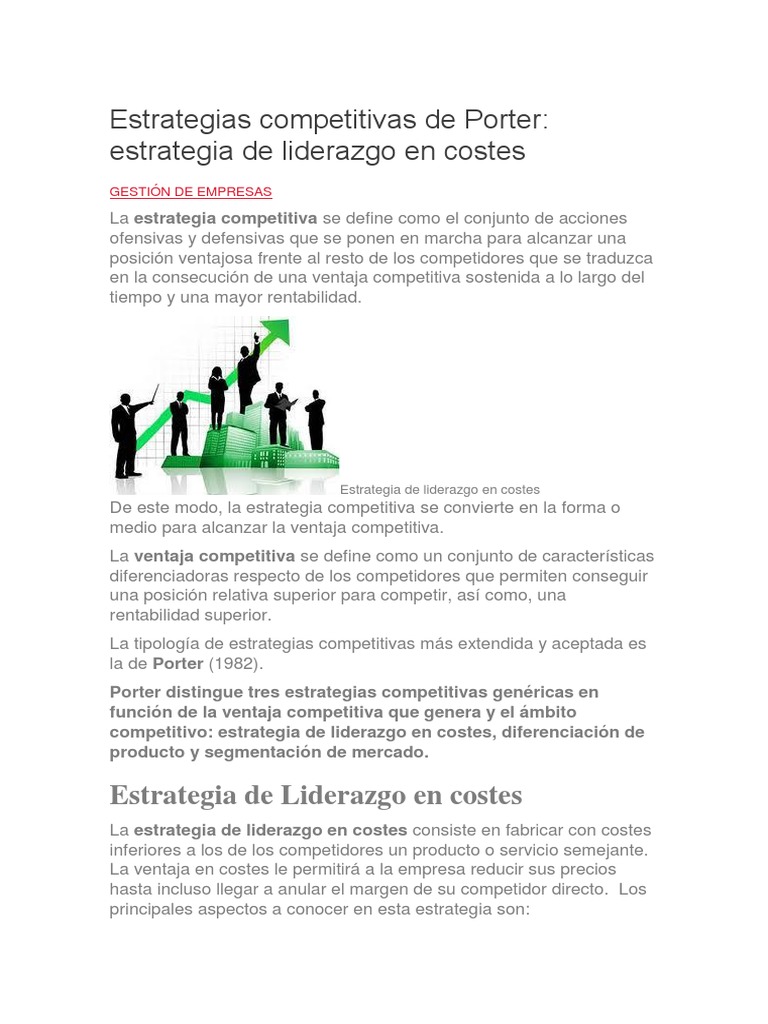 Estrategias Competitivas de Porter | PDF | Ventaja competitiva | Producto (Negocio)
