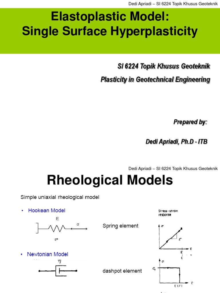 Elastoplastic Model Single Surface Hyperplasticity | Plasticity ...