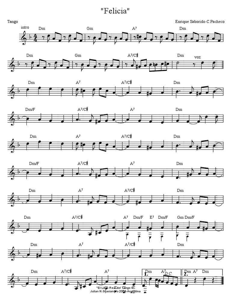 Felicia (Lead Sheet) Julian Graciano | PDF